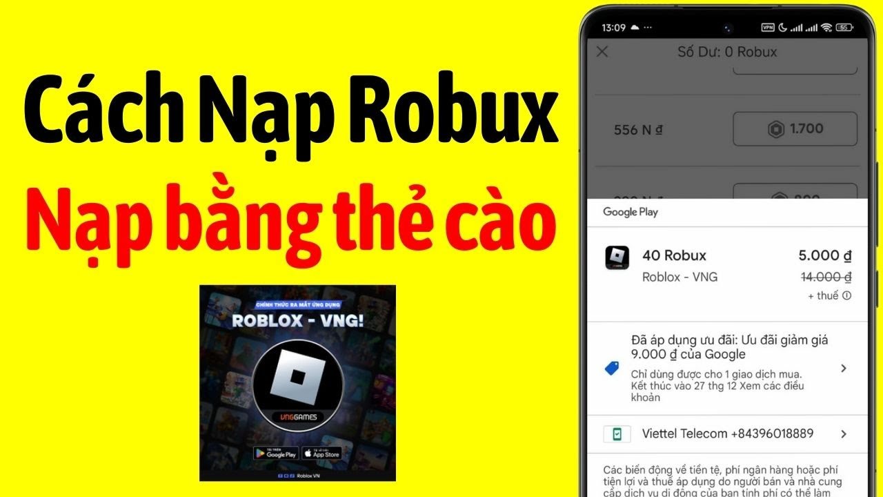 Cách Nạp Robux VNG - Nạp Robux Bằng Thẻ Cào (2025) - YouTube