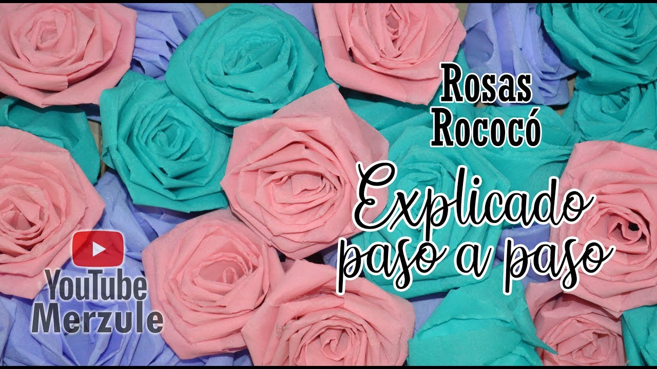 Rosa Rococó con papel crepe - YouTube