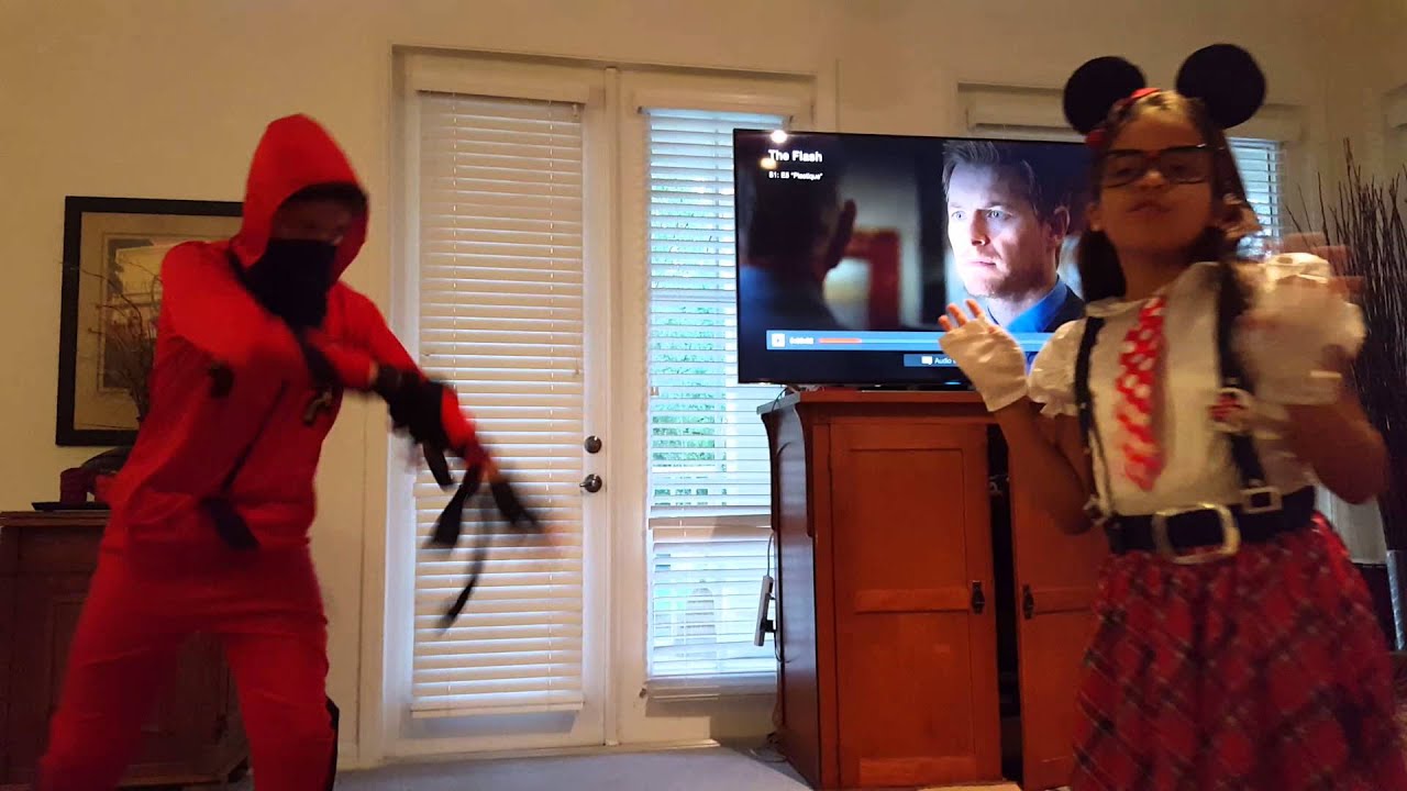 Fire ninja vs. Minnie mouse nerd out take. - YouTube