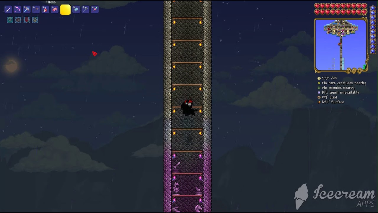 Terraria - showing the eternia crystal platform - YouTube
