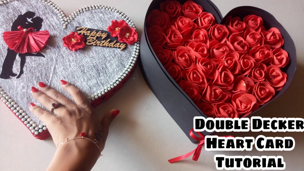 Best Valentines Day Gift|| Heart shape Double Decker Love Box Tutorial ...