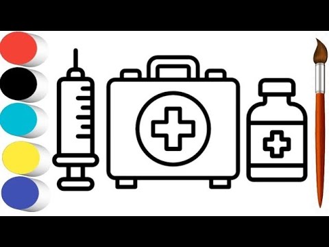 Doctor set drawing, colouring and painting for kids and toddlers - YouTube