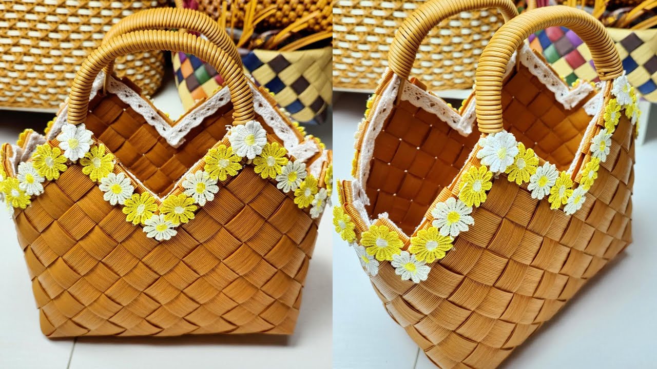 HOW TO WEAVE BASKET WITH PACKING TAPE #diy #handmade #weaving - YouTube