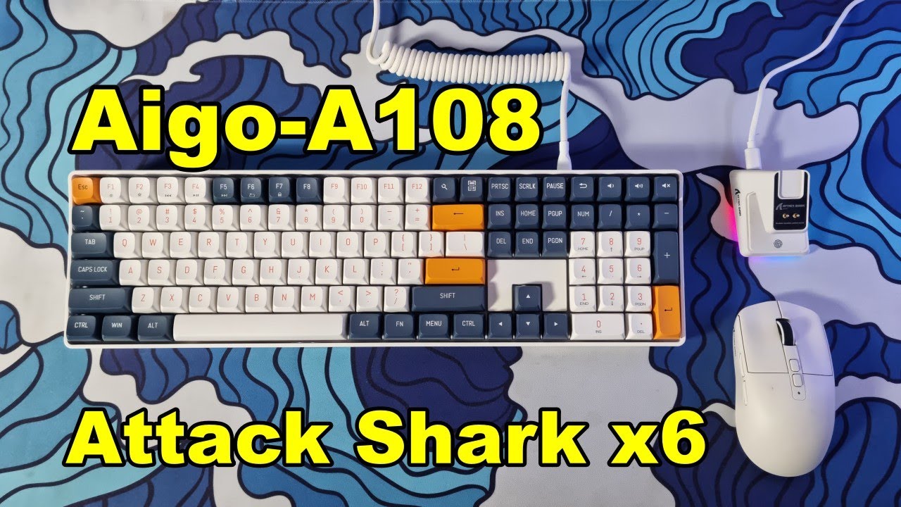 Teclado mecanico Aigo-A108 e Mouse Attack Shark x6 - YouTube