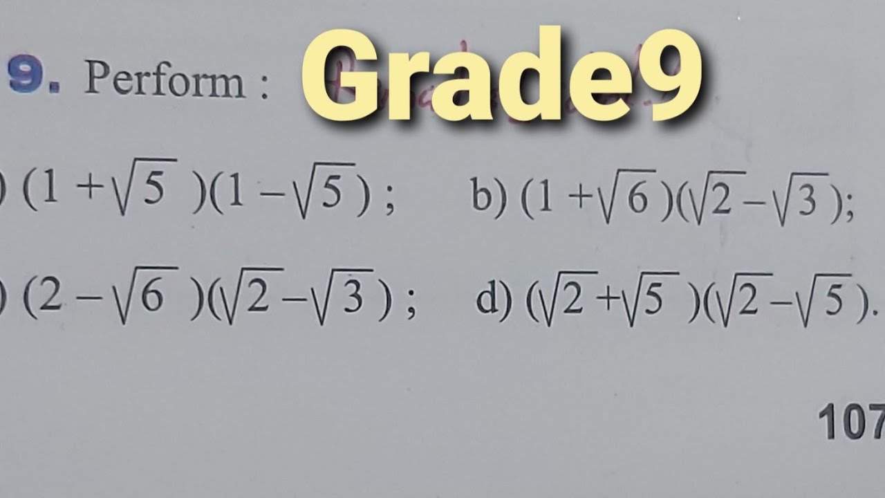 Real Numbers Ex.19 Pg.107 #grade9 #math - YouTube