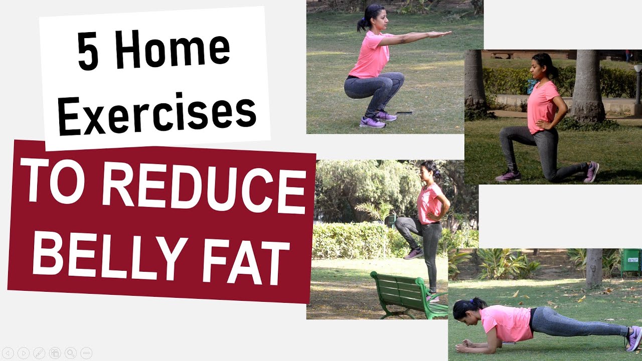 REDUCE BELLY FAT with 5 home exercises| Home Workout for Belly Fat (Men ...