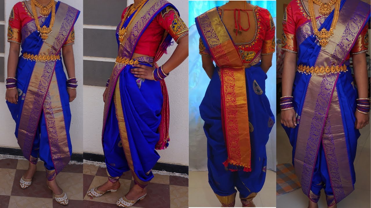 Doti style saree draping|maharasthrian saree draping|marathi style ...