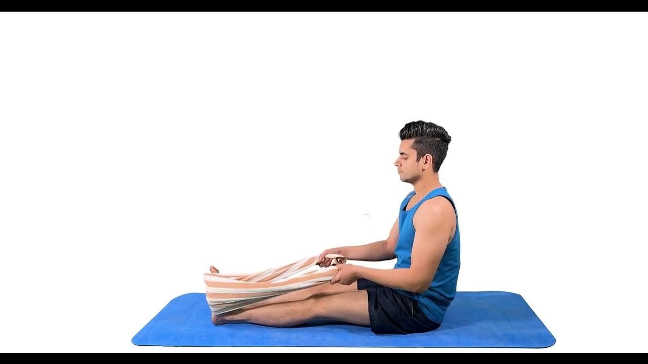 Passive eversion with towel lying/sitting || ankle exercises - YouTube