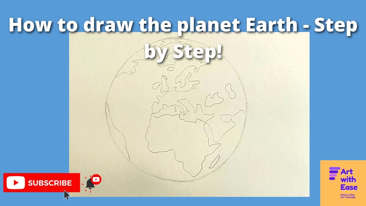 How to draw the planet Earth, easy, step by step! - YouTube