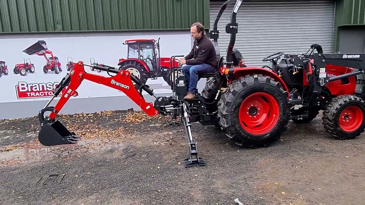 How to remove a chassis mounted compact tractor backhoe from Branson ...