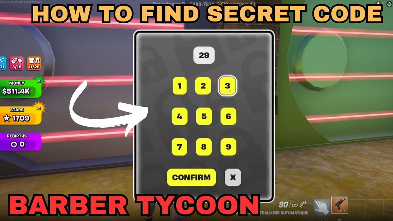 HOW TO FIND SECRET CODE ON BARBER TYCOON MAP FORTNITE CREATIVE TUTORIAL ...