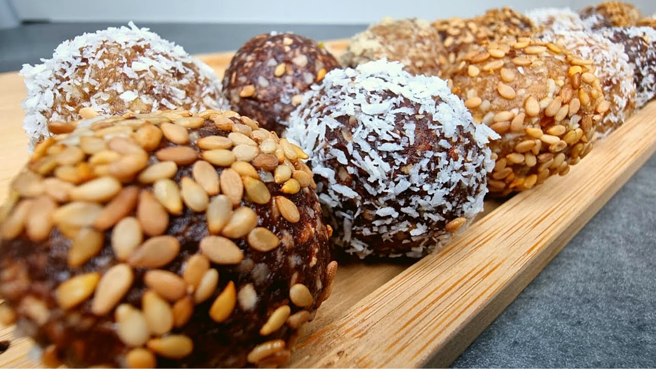 ENERGY BALLS BOULES ÉNERGÉTIQUE FACILE ET RAPIDE SANS CUISSON - YouTube