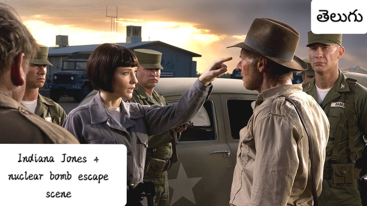 nuclear bomb scene | in telugu | indiana jones 4 | man with no name Sid ...