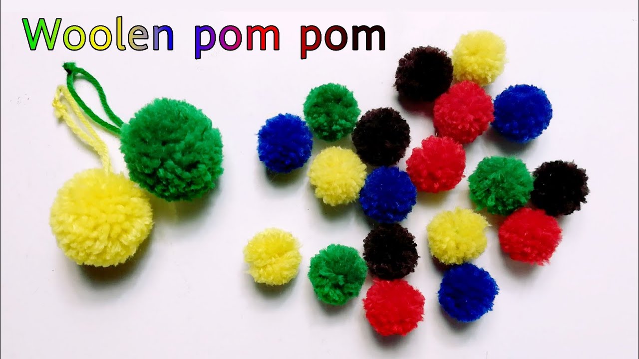 POM POM/ Quick Easy Pom Pom/Woolen Thread Pom Pom Making/Mini Yarn Pom ...