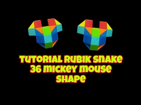 Rubik's snake 36 mickey mouse shape - YouTube