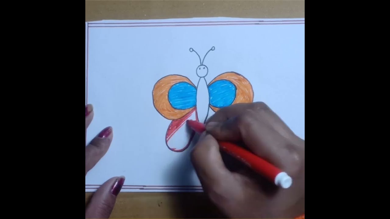 butterfly pencil drawing for kids 🦋 🦋#butterfly #titli #fulpakharu # ...