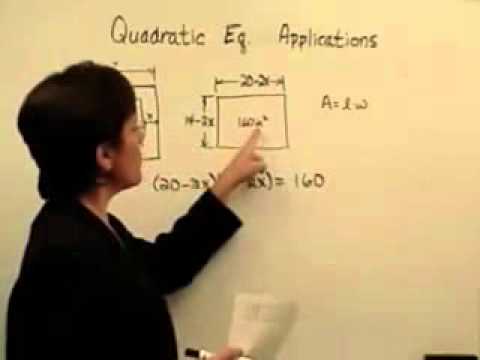 142 - Intermediate Algebra - Applications Involving Quadratic Eq. - YouTube