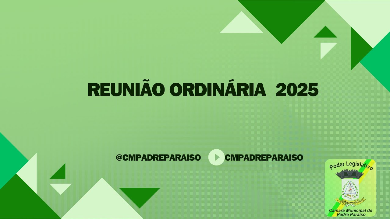 06-02-25 - Reunião Ordinária Câmara Municipal de Padre Paraíso-MG - YouTube