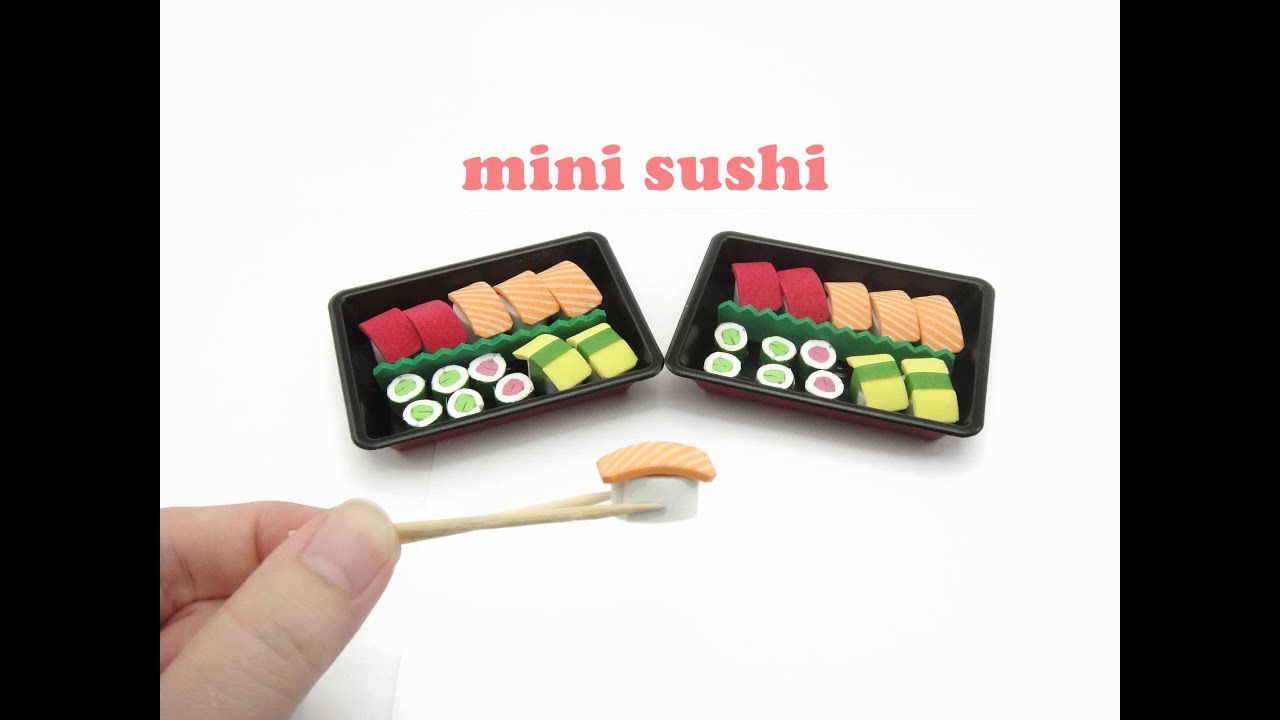 DIY Miniature Doll Mini Sushi Platter Japanese Food - Easy ! - YouTube