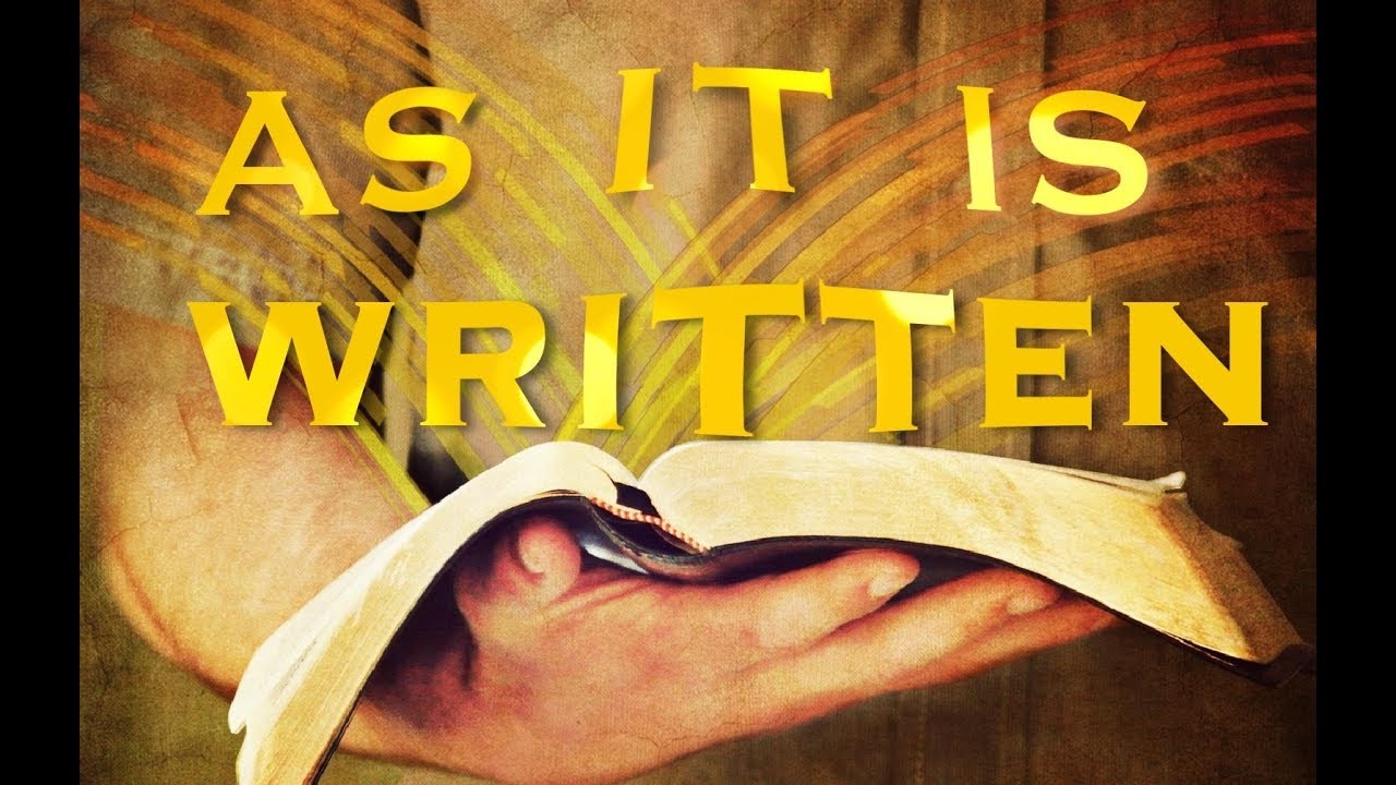 As It Is Written - YouTube