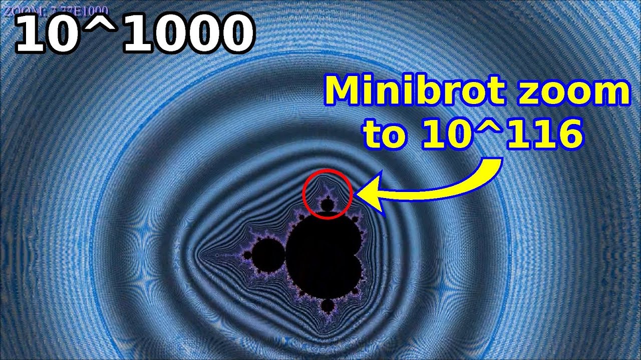 Mandelbrot zoom to 10E+1116 with deep zoom into minibrot - 75,000,000 ...