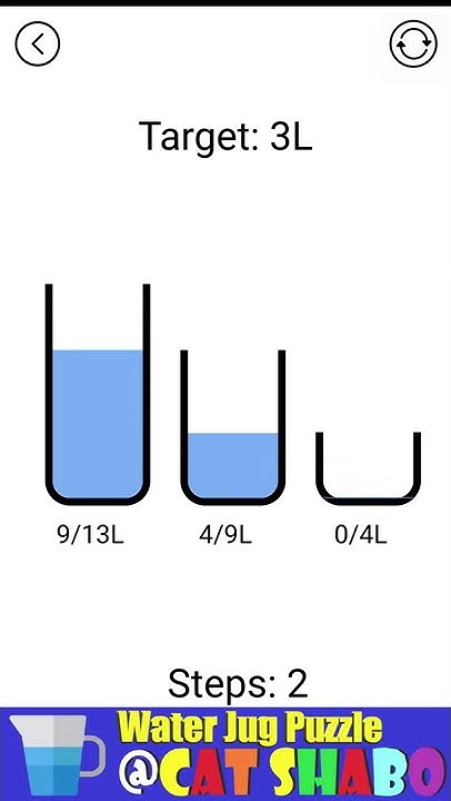 Water Jug Puzzle Target 3L | 13L 9L 4L To 3L - YouTube