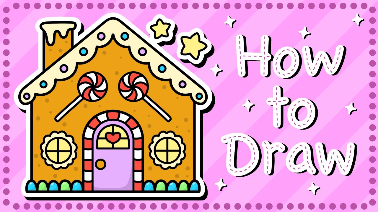 How To Draw A Gingerbread House - YouTube