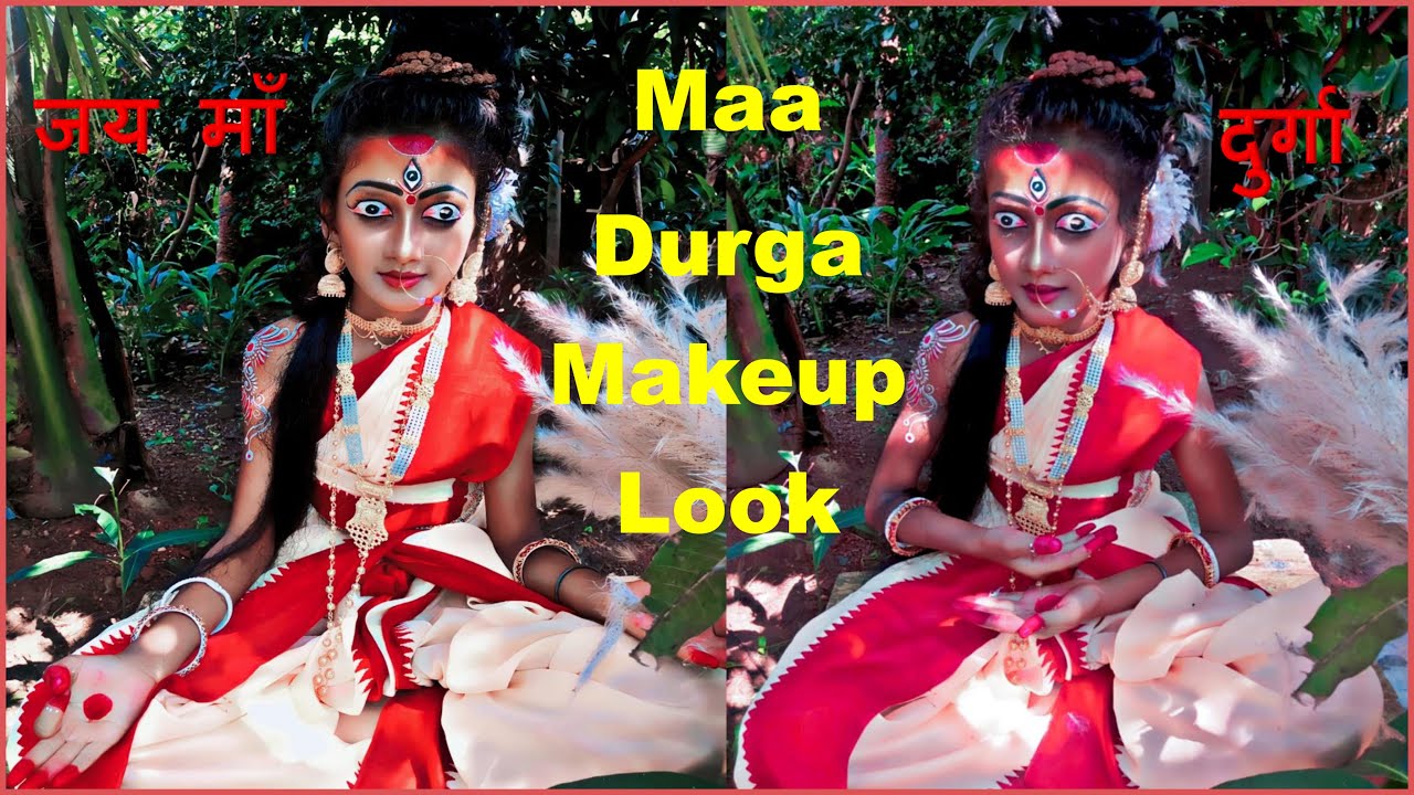 Maa Durga makeup look || Durga makeup look for girls || Goddess Durga ...