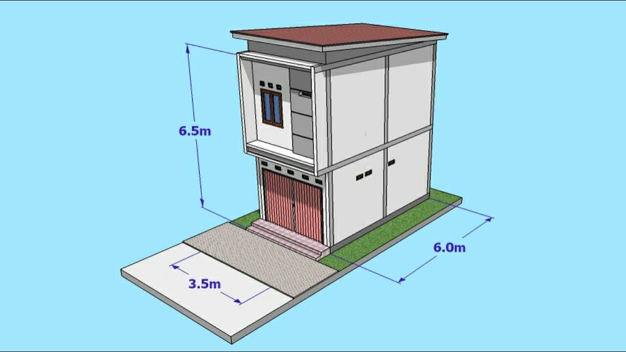 #80 Desain Ruko │ Membangun Ruko Kecil 2 Lantai Simpel - YouTube