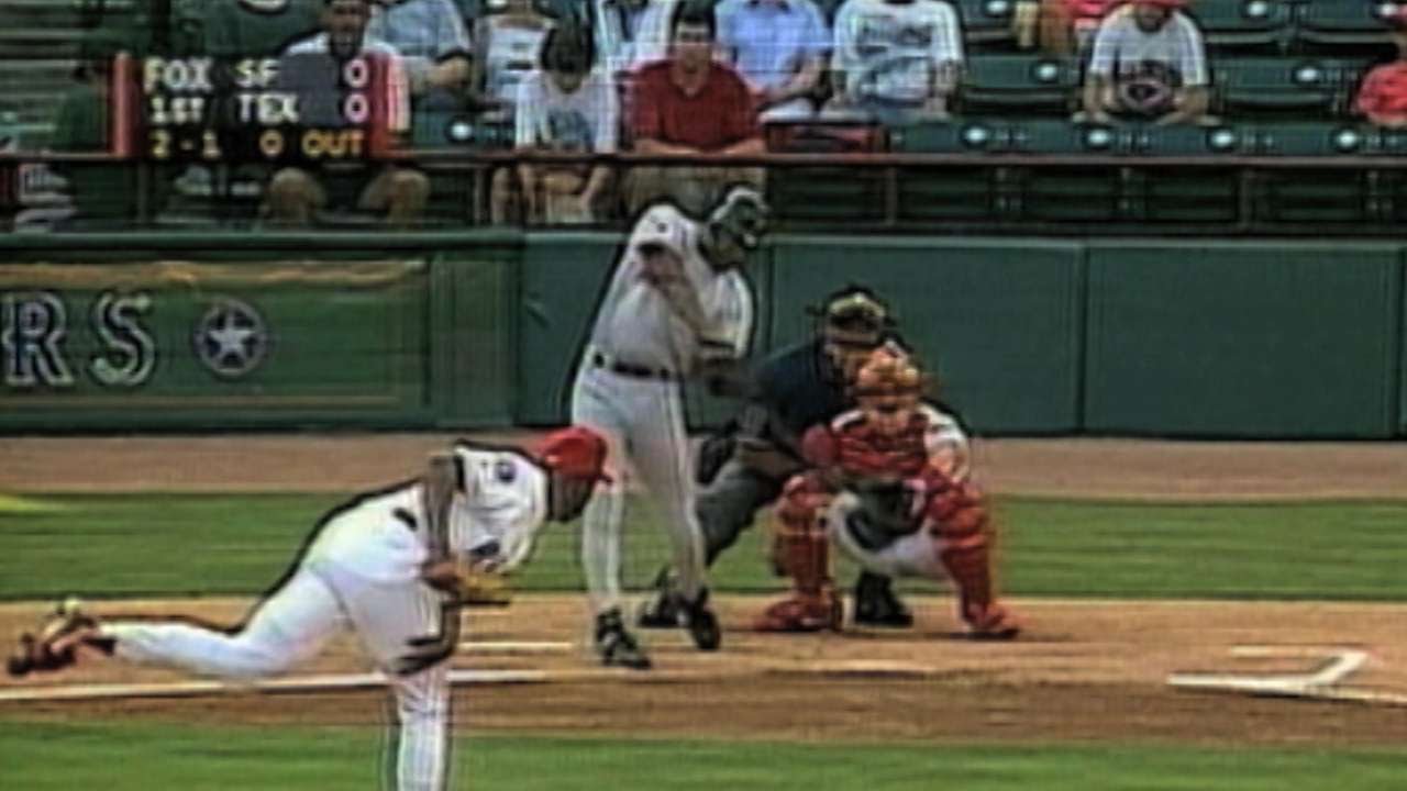 Hamilton gets the first ever Interleague hit - YouTube