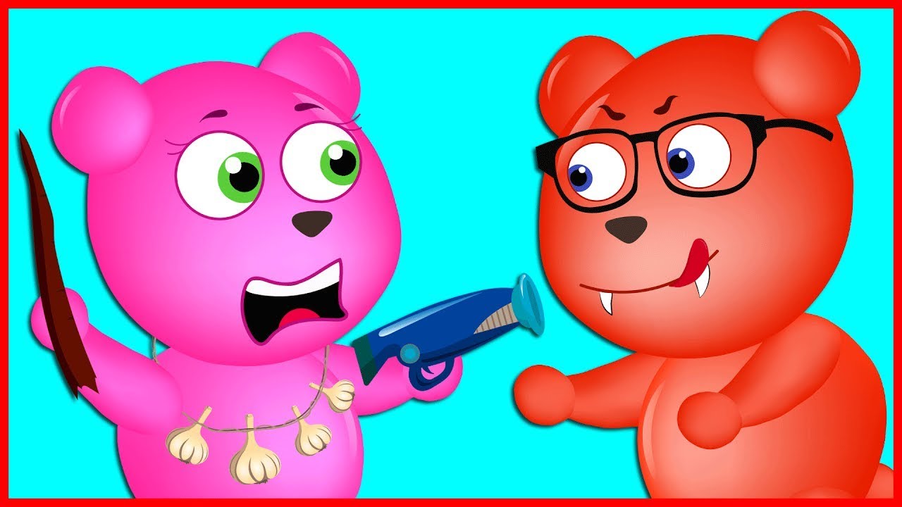 Mega Gummy Bear Dad Became A Vampire Finger Family Nursery Rhymes for ...