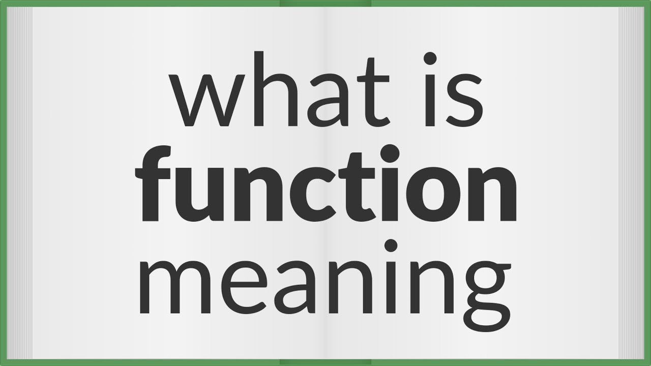 Function | meaning of Function - YouTube