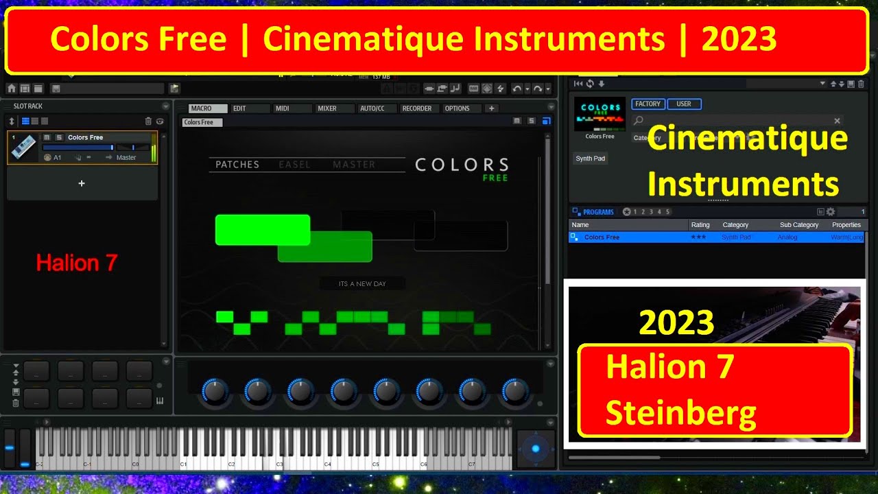 Steinberg Halion 7 | Colors Free | Cinematique Instruments | 2023 | All ...
