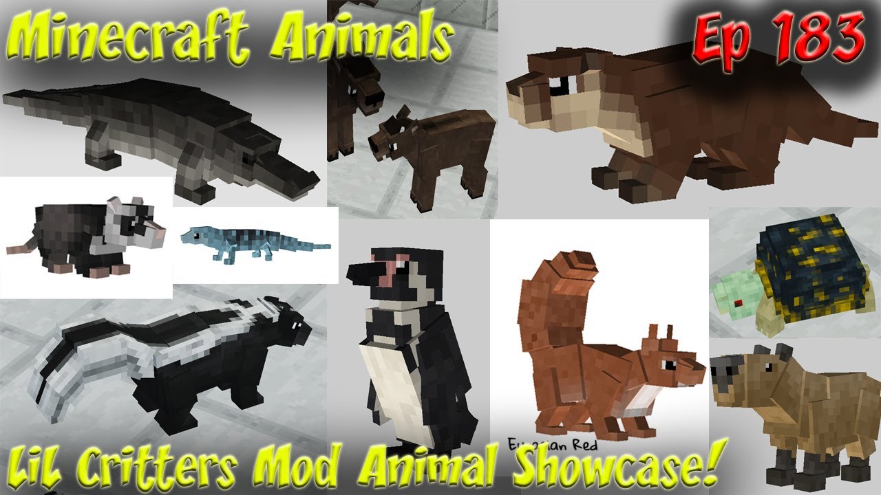 LiL Critters Mod Animal Showcase | A ZAWA Mod Addon Minecraft Animals ...