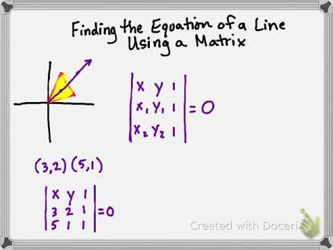 Equation of Line Using a matrix - YouTube
