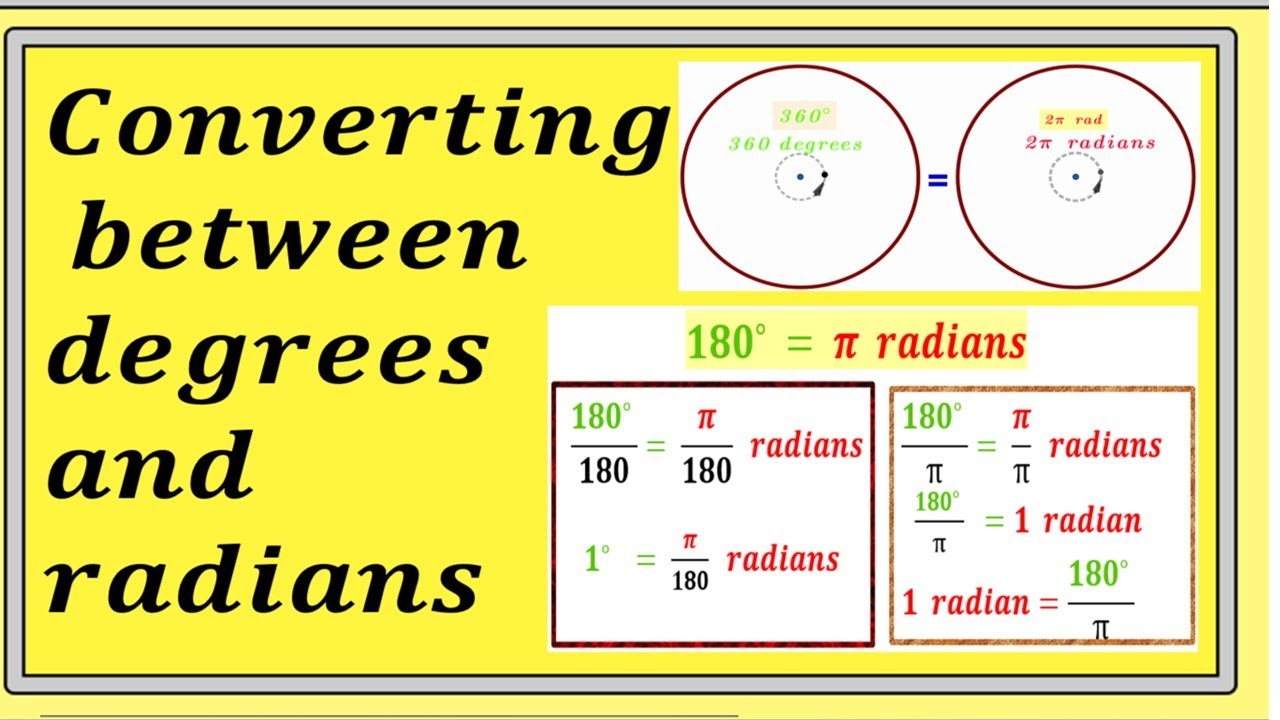 converting between degrees and radians - YouTube