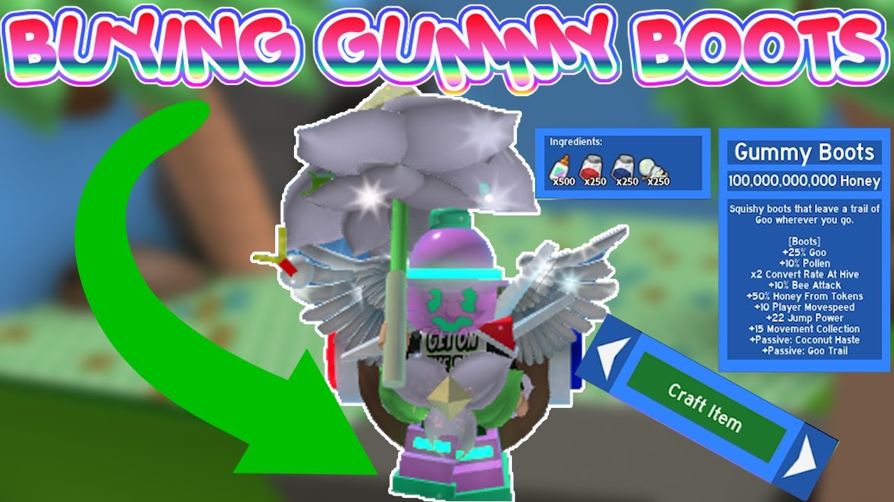 Finally! I got the Gummy Boots to match my Gummy Mask in Bee Swarm ...