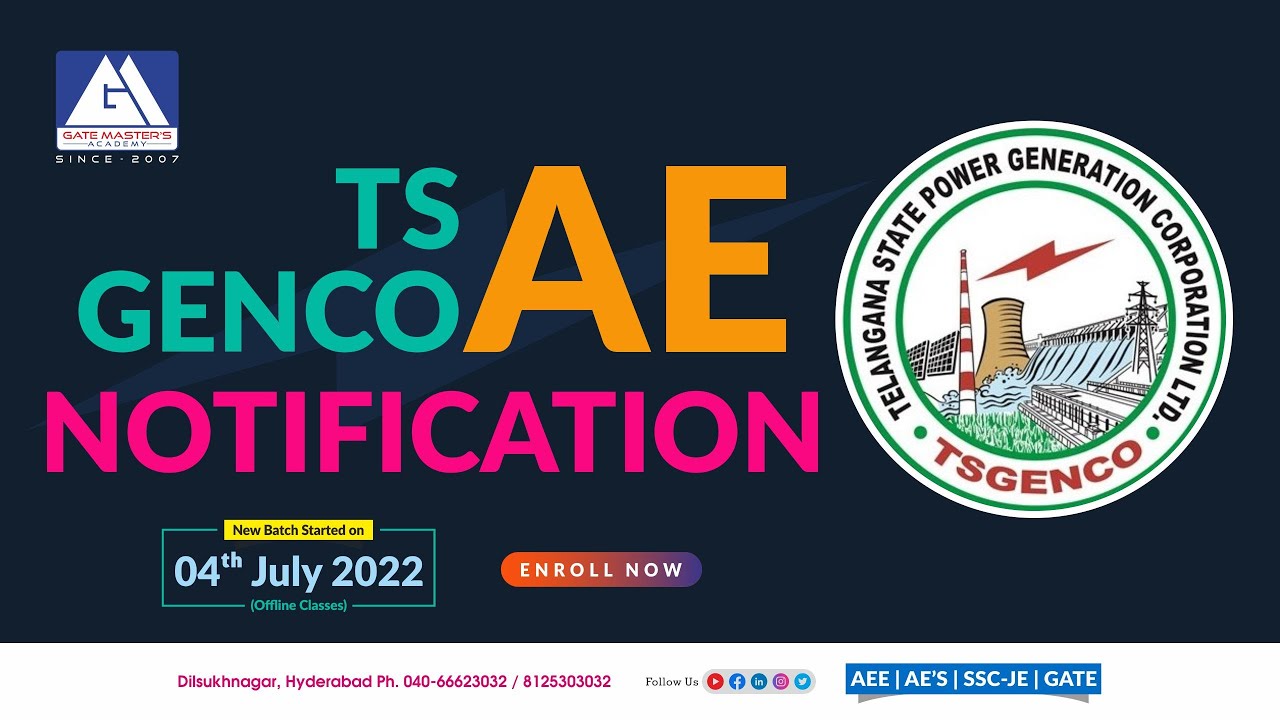 TS GENCO AE NOTIFICATION | I GATE MASTERS ACADEMY | AEE / AE | ONLINE ...