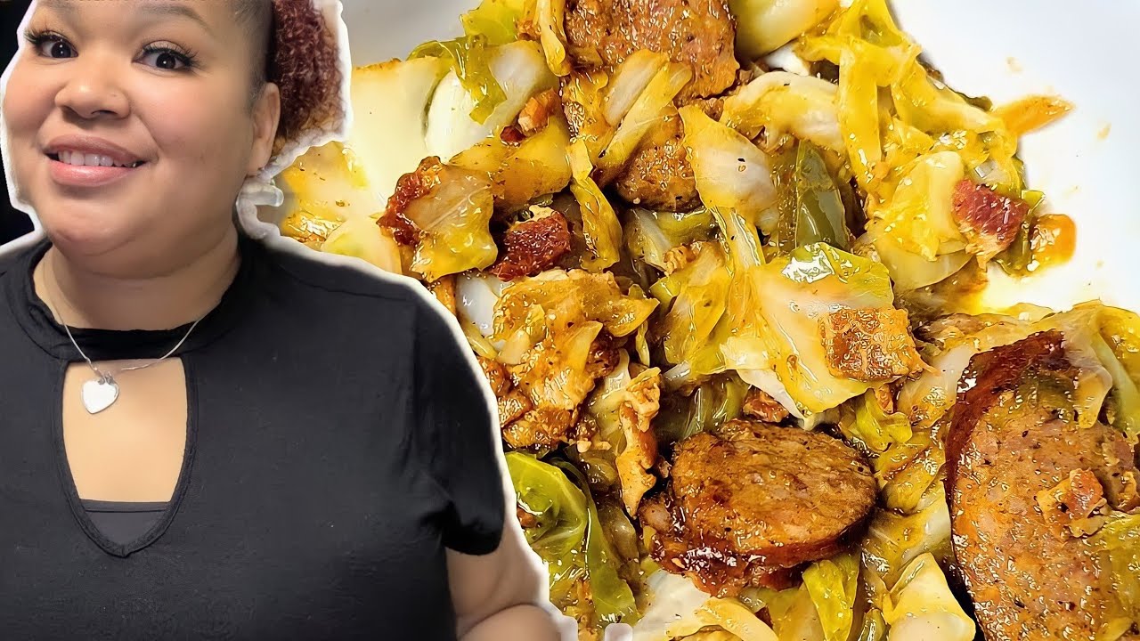 FIRST Time Cooking Fried Cabbage With Aldi Haul Ingredients - YouTube
