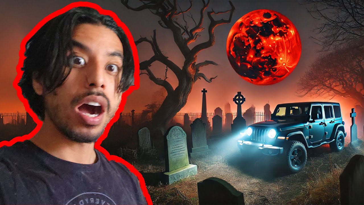 STEALTH CAMPING IN A CEMETERY during a Blood Moon Lunar Eclipse - YouTube
