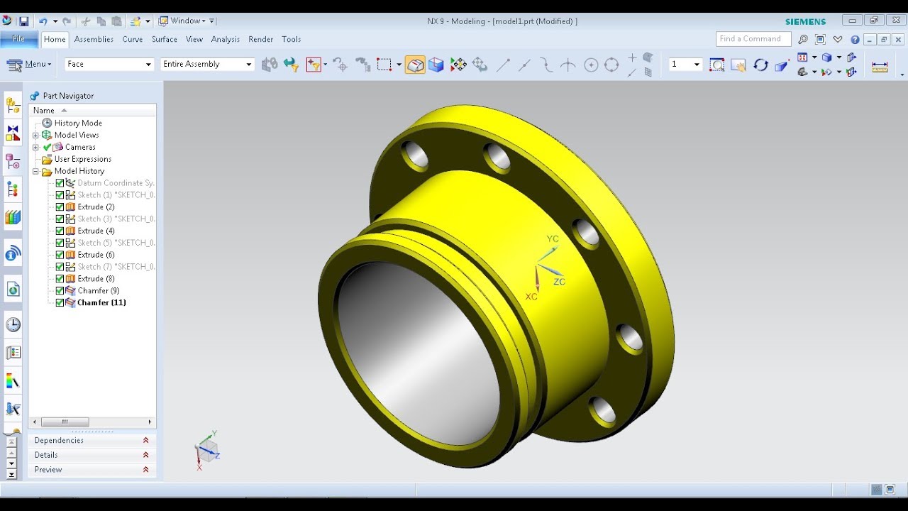 Siemens Nx Absolute Beginner Example - YouTube