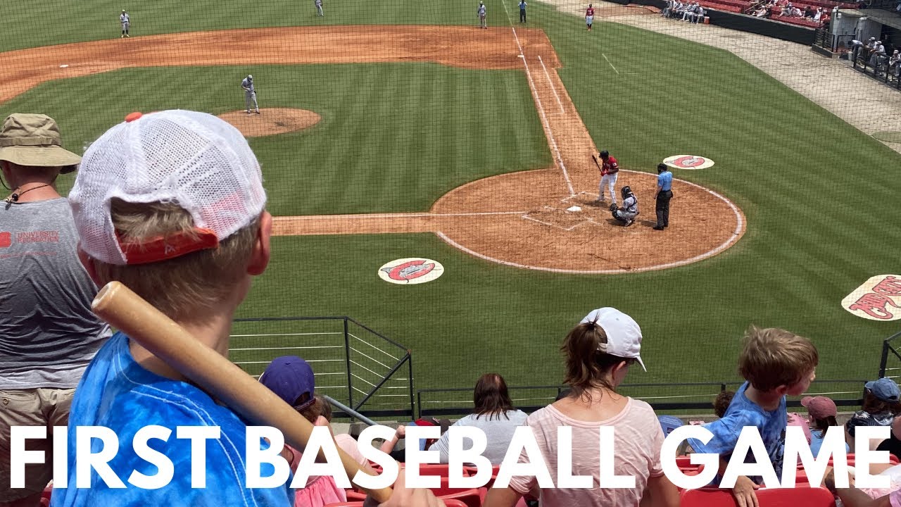Boys' First Baseball Game | Carolina Mudcats - YouTube