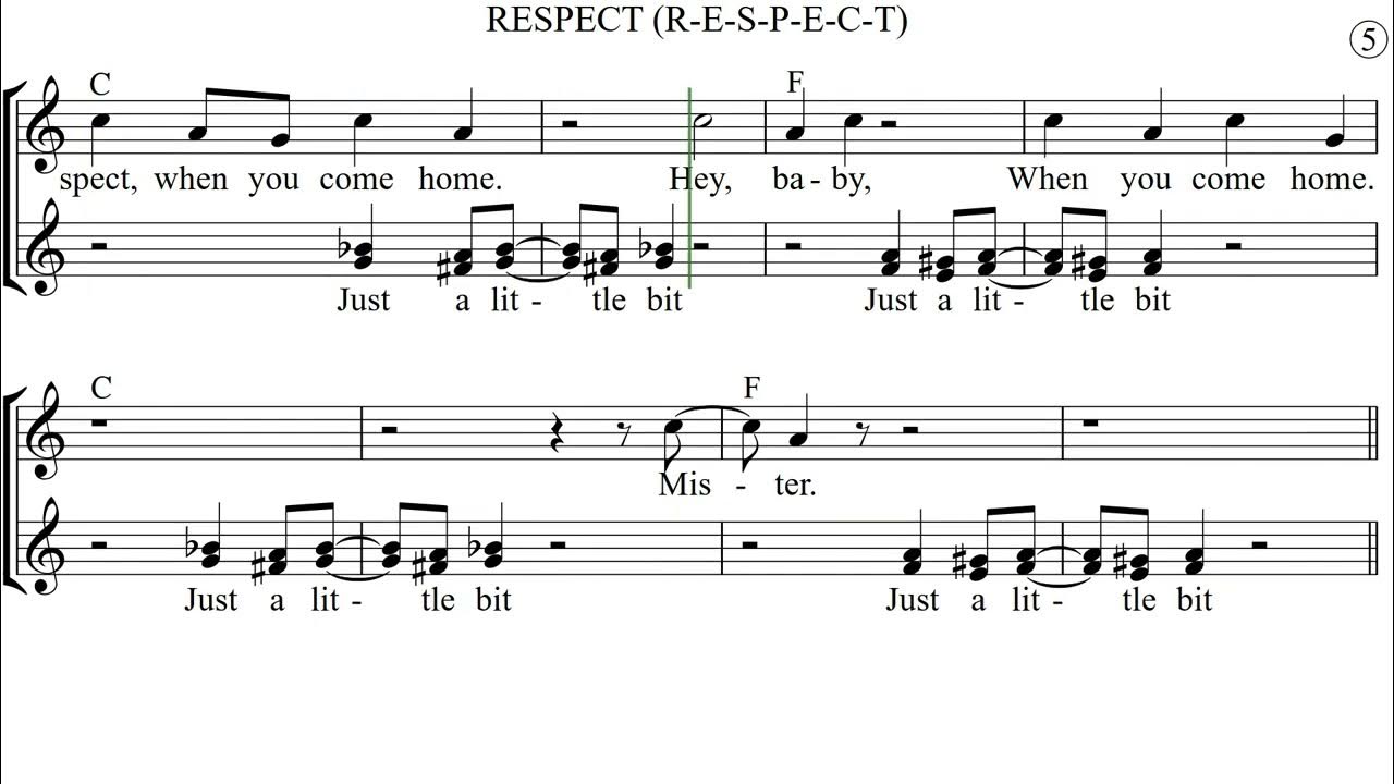 RESPECT Aretha Franklin Sheet Music (Vocals) /Look and Read Ahead/Play ...