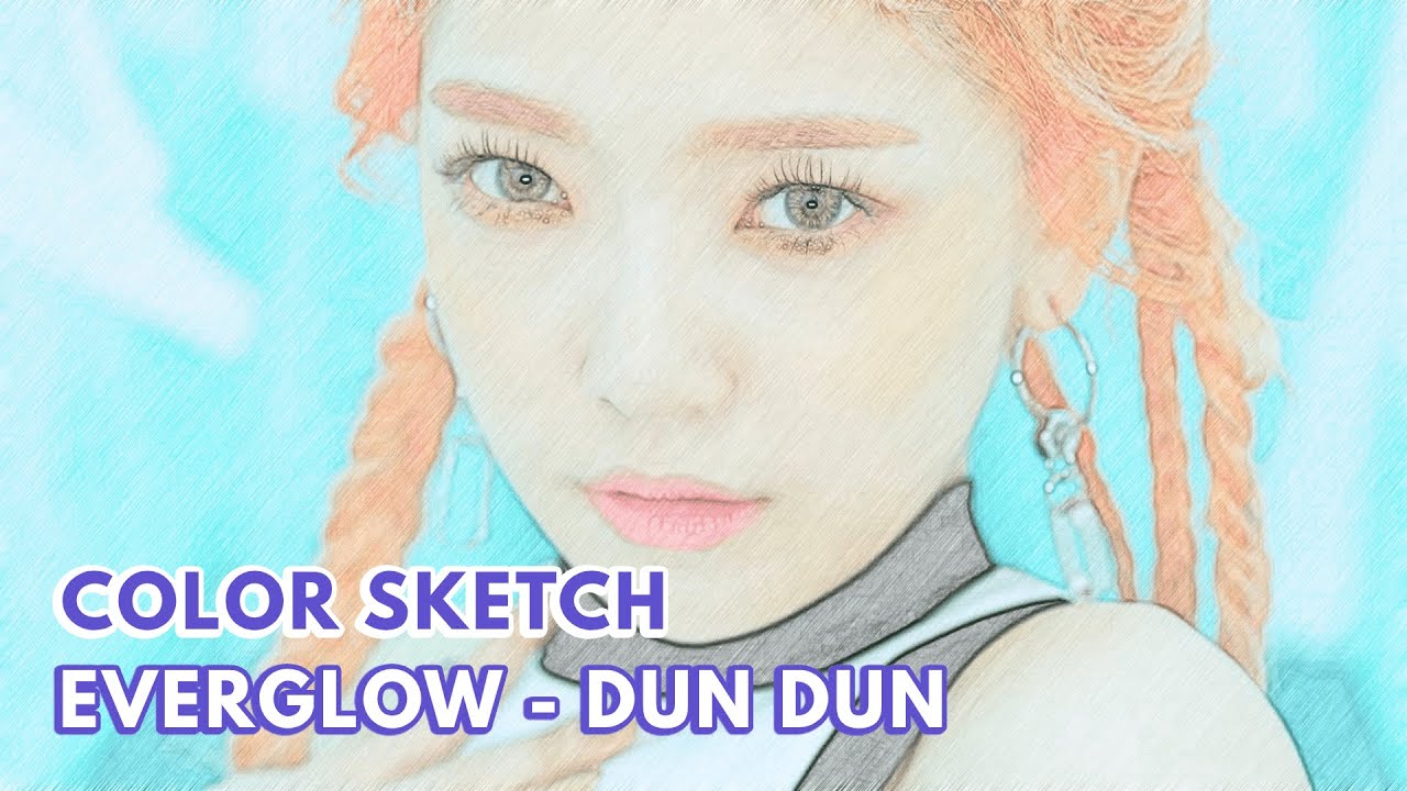 [Color Sketch Drawing] EVERGLOW DUN DUN MV - YouTube