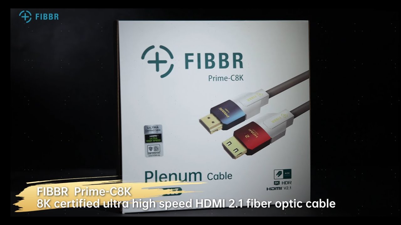 FIBBR Prime-C8K Certified Ultra High Speed HDMI 2.1 Fiber Optic Cable ...