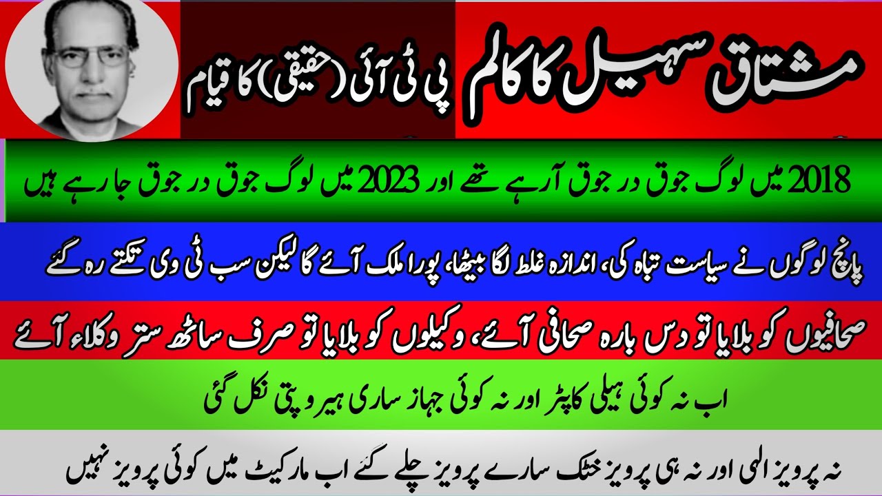 Urdu Article/Column by Mushtaq Sohail | na Pervaiz elahi aur na he ...