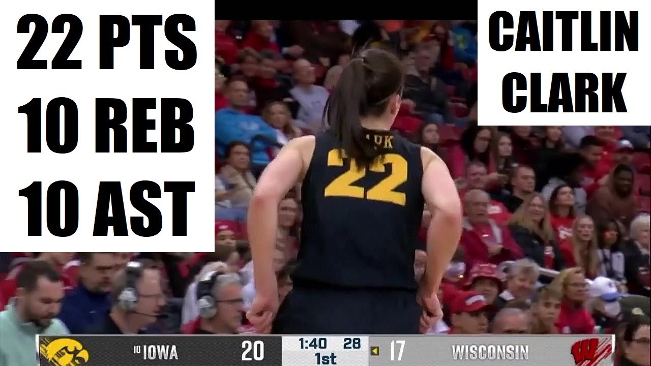 Caitlin Clark 7TH TRIPLE-DOUBLE Breaks Big Ten Conference All-Time ...