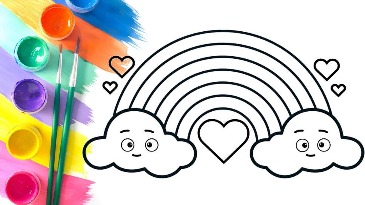 How to draw and color rainbow/Cara menggambar dan mewarnai pelangi/Como ...