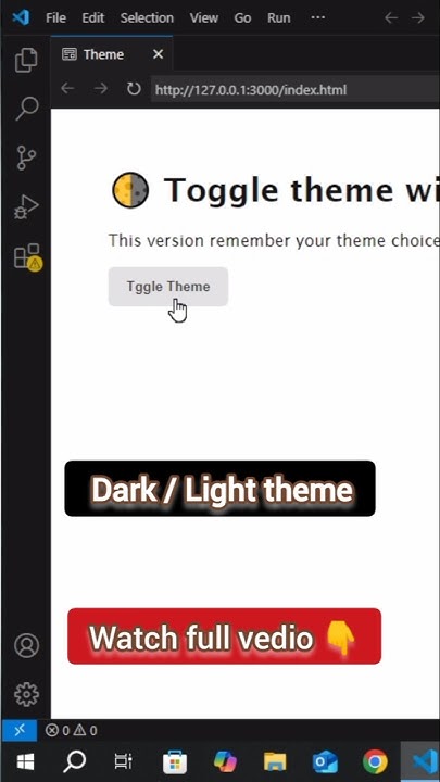 Dark / Light toggle theme | HTML CSS - YouTube