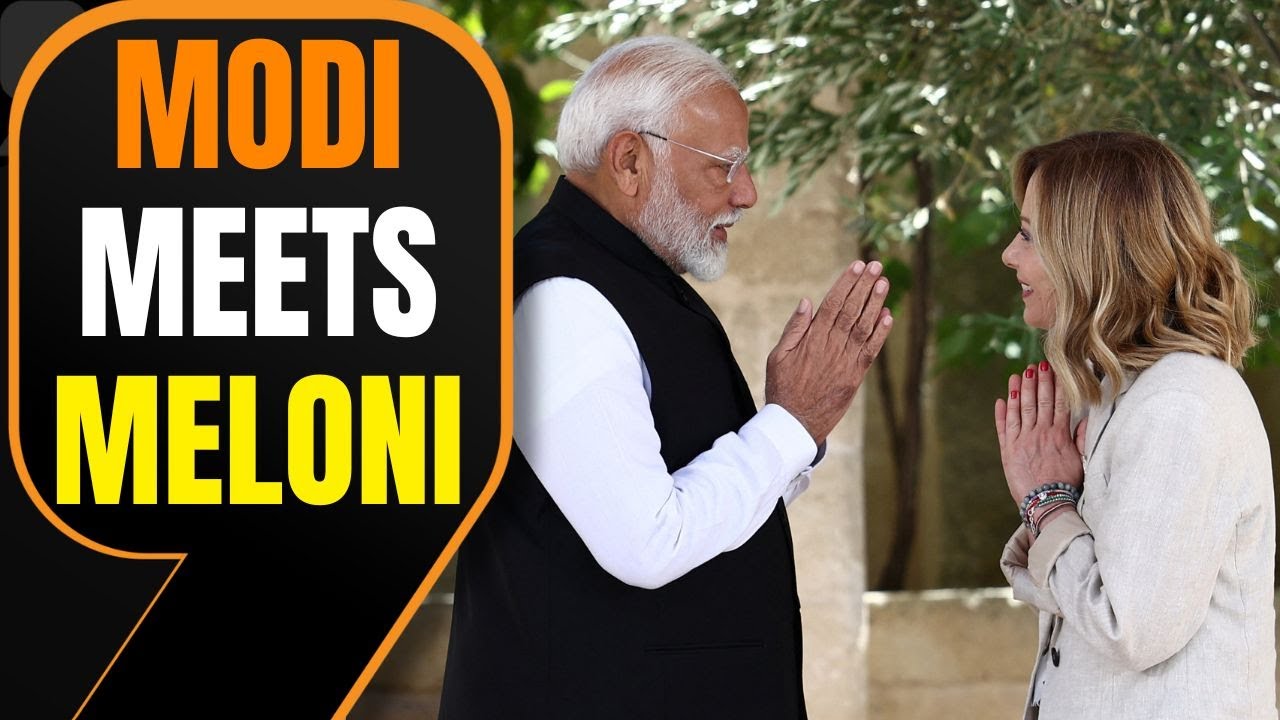 Modi Meloni Moments | PM Modi Meets Meloni at G7 Summit in Italy - YouTube